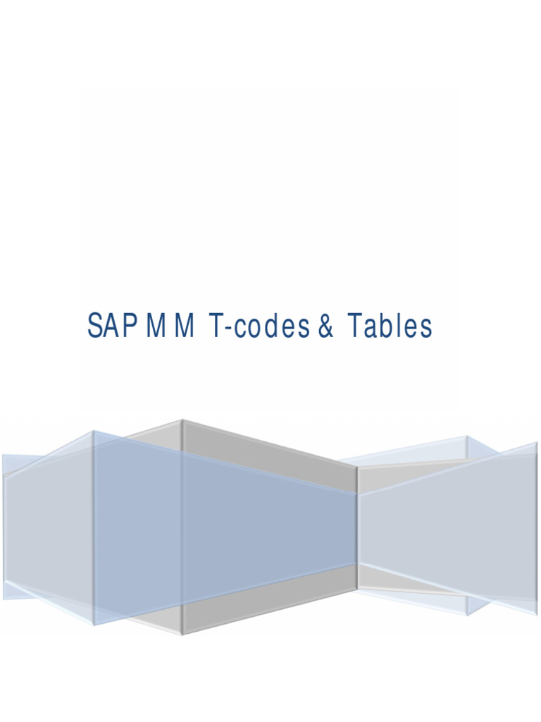 Tcodes - Tables | PDF | Receipt | Business
