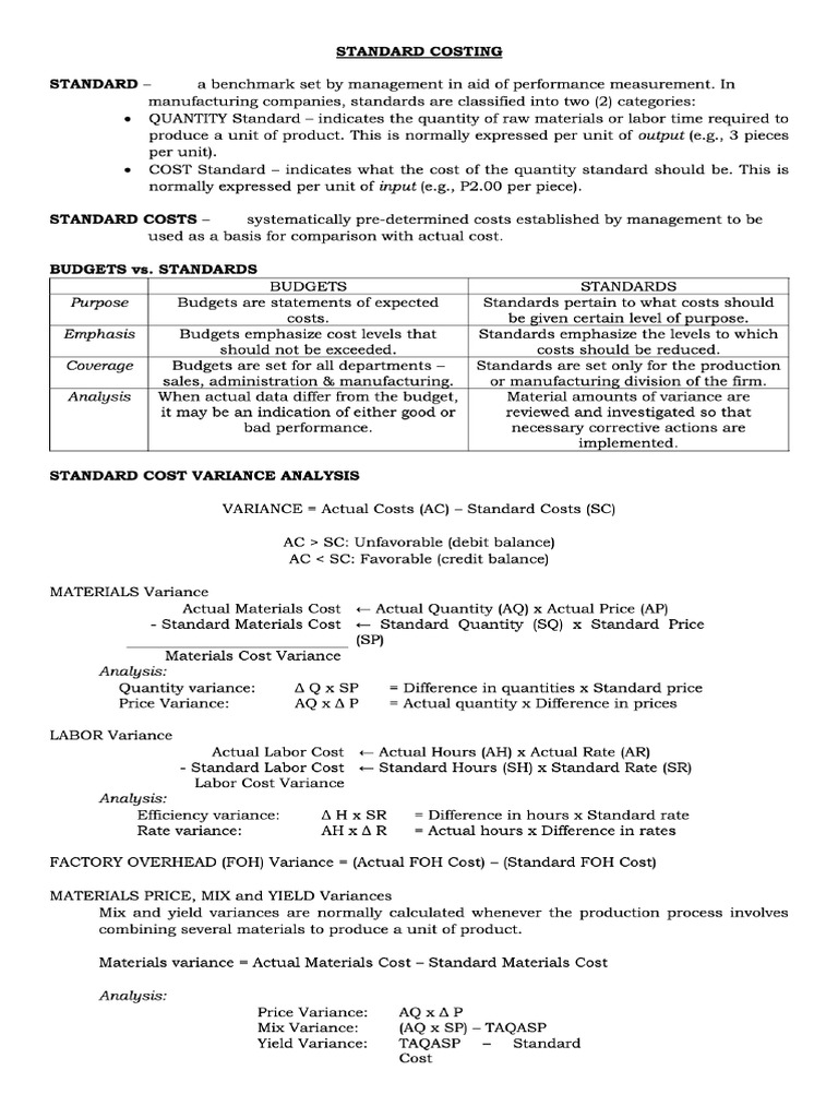 06 Standard Costing - TOAZ - INFO | PDF
