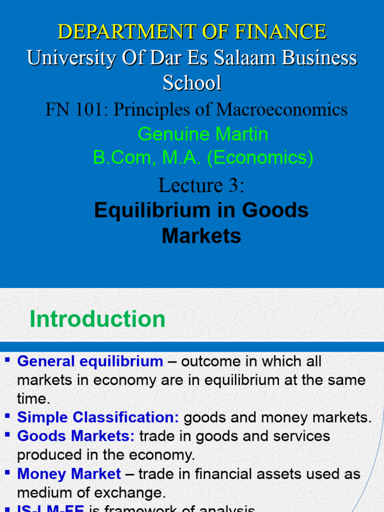 3 - Equilibrium in Goods Market | PDF | Economic Equilibrium ...