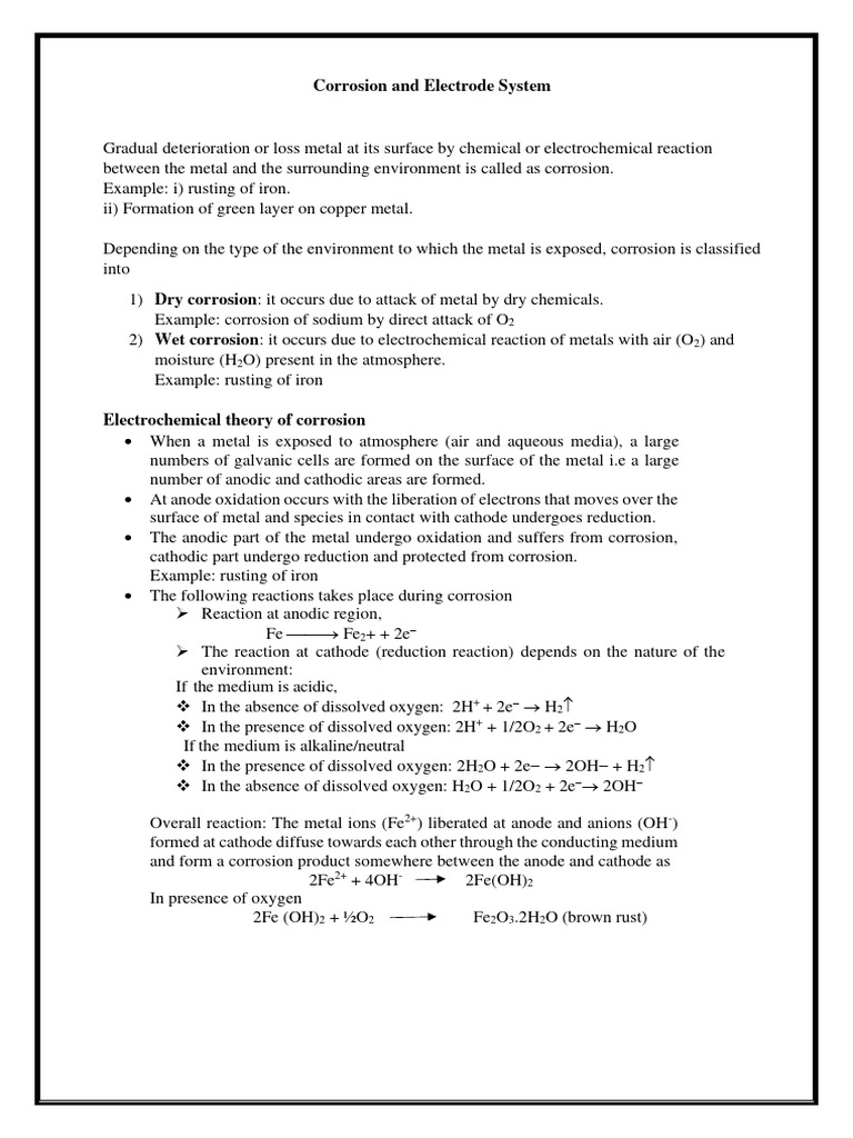 Module 3 Corrosion | PDF | Corrosion | Anode
