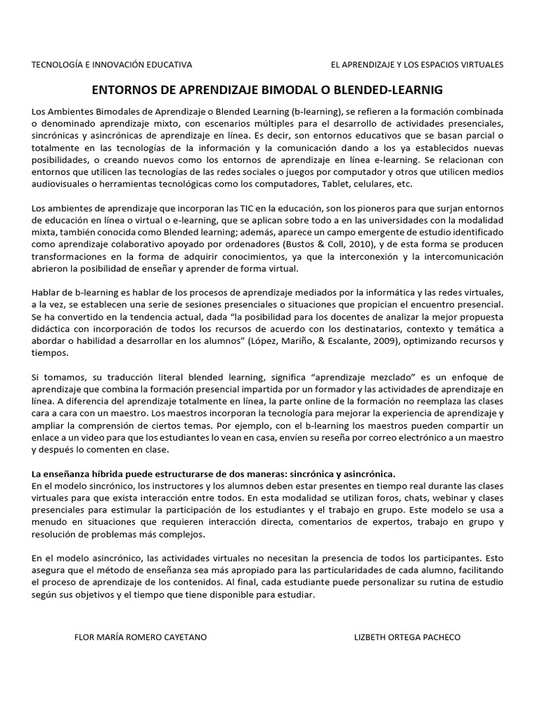 Blended Learning | PDF | Enseñando | Modificación de comportamiento