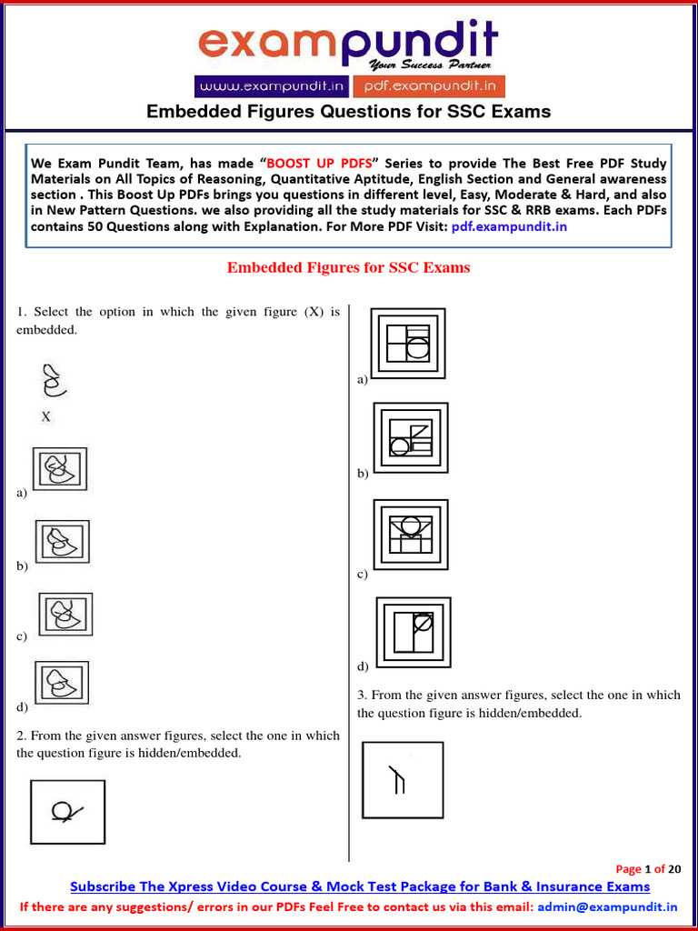 Embedded Figures for SSC Exams | PDF | Software | Computing