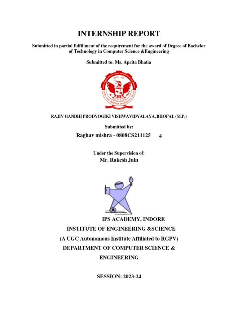 tanish intership report (1) | Download Free PDF | Web Development | World Wide Web