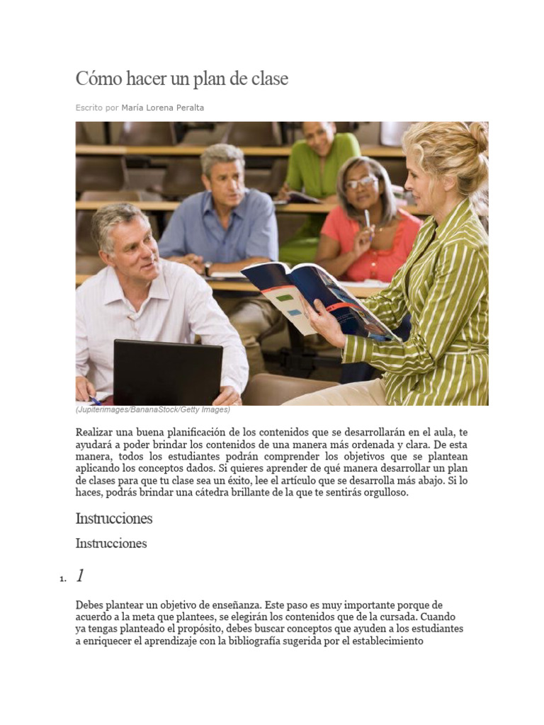 Cómo Hacer Un Plan de Clase | PDF | Crecimiento personal y profesional | Ciencia y matemáticas