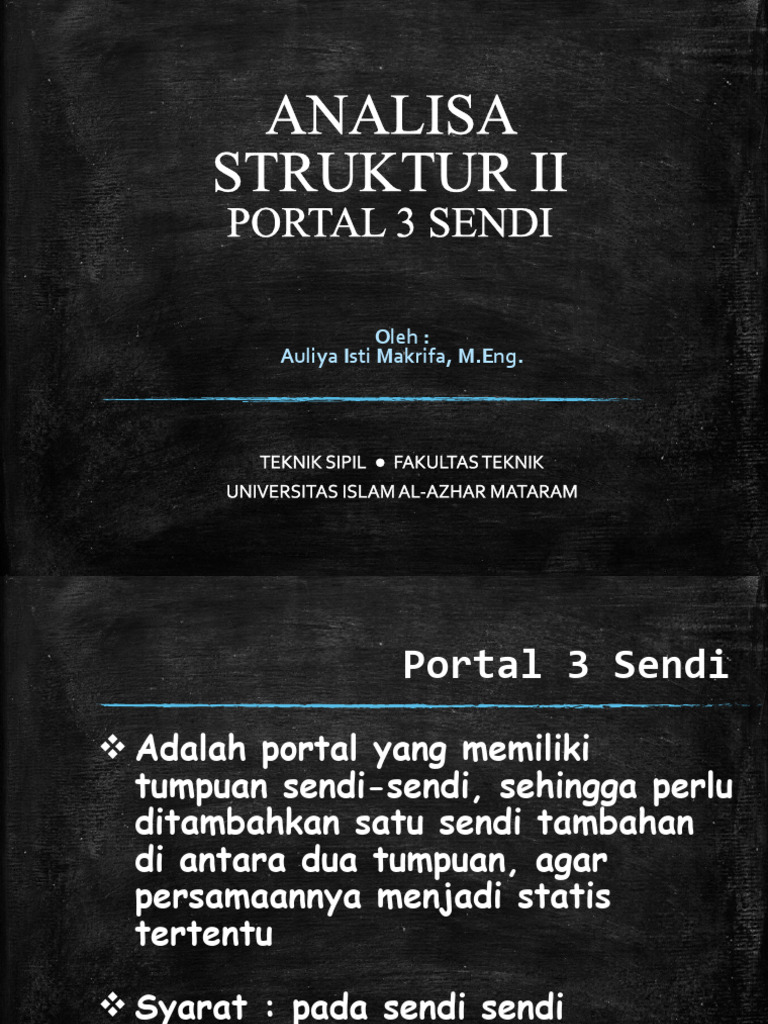 Analisis Portal 3 Sendi dalam Teknik Sipil | PDF | Metode & Bahan Ajar