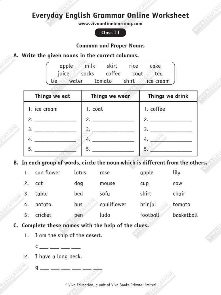 grammer-class-2nd-worksheet | Download Free PDF | Grammatical Gender ...