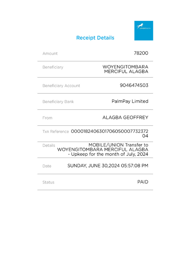 UnionMobile Receipt | PDF