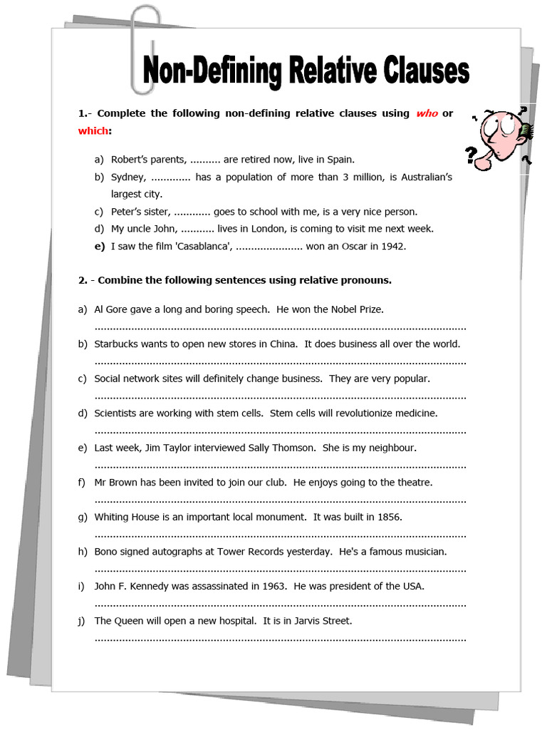 Nondefining Relative Clauses - 7430 | PDF