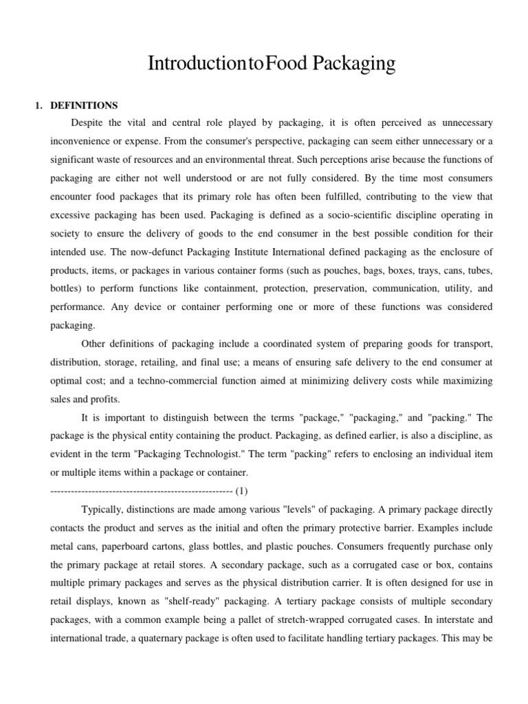 Food Packaging 2023 | PDF | Packaging And Labeling | Food Preservation