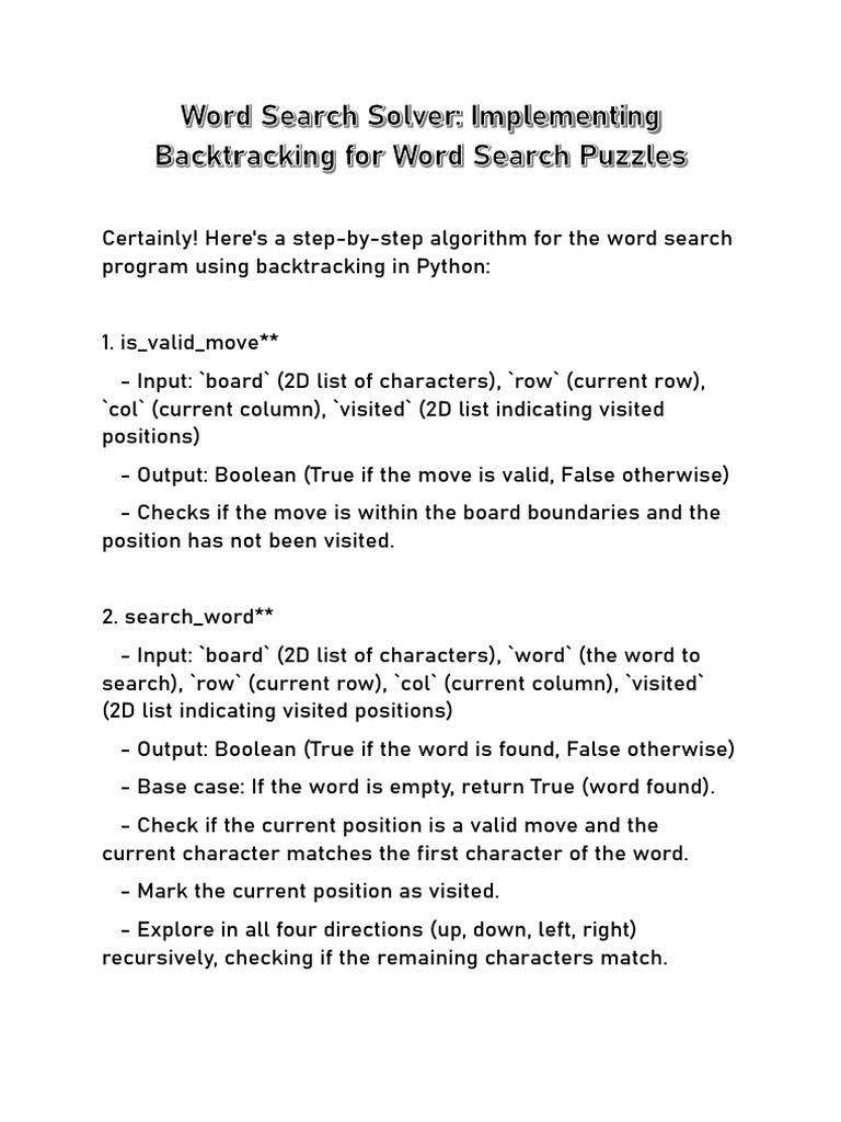 Word Searchword Search Puzzle In Python Programming Pdf Computer Science Software Engineering