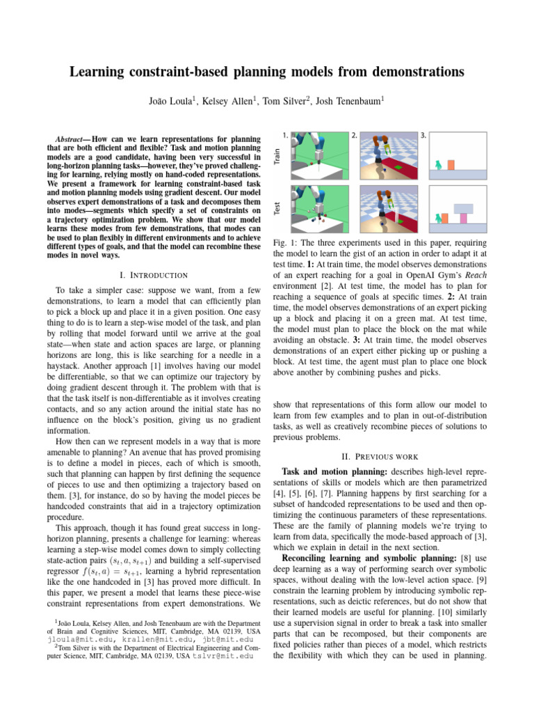 Learning Constraint Based Planning Models From Demonstrations | PDF | Mathematical Optimization ...