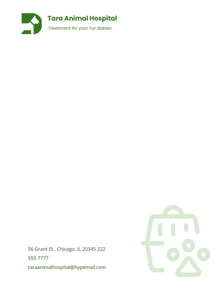 Sample Animal Hospital Letterhead Template | PDF