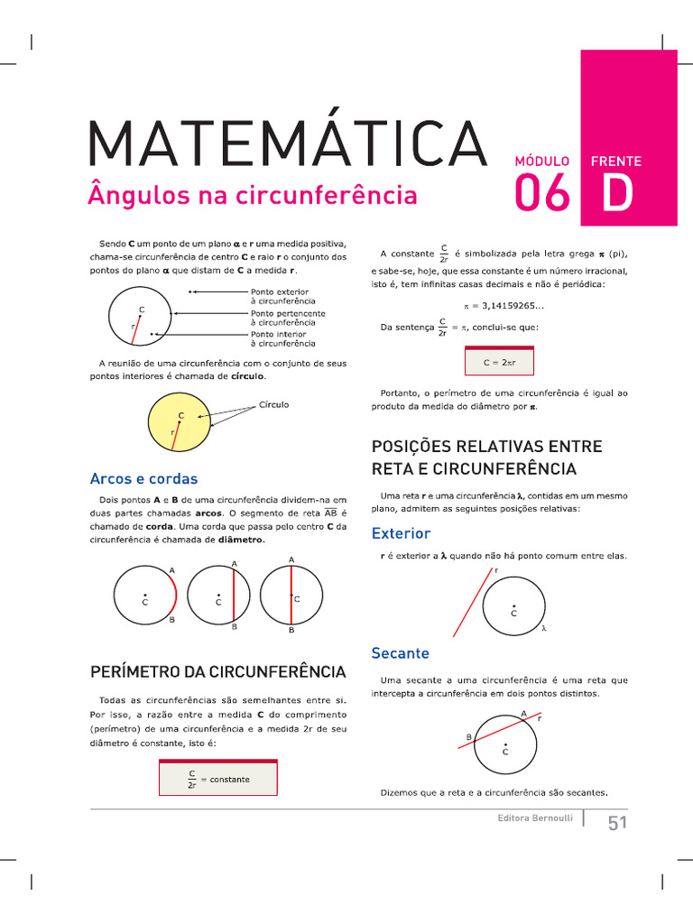 Ângulos Na Circunferência-1 - Ocr | PDF | Círculo | Ensino de Matemática