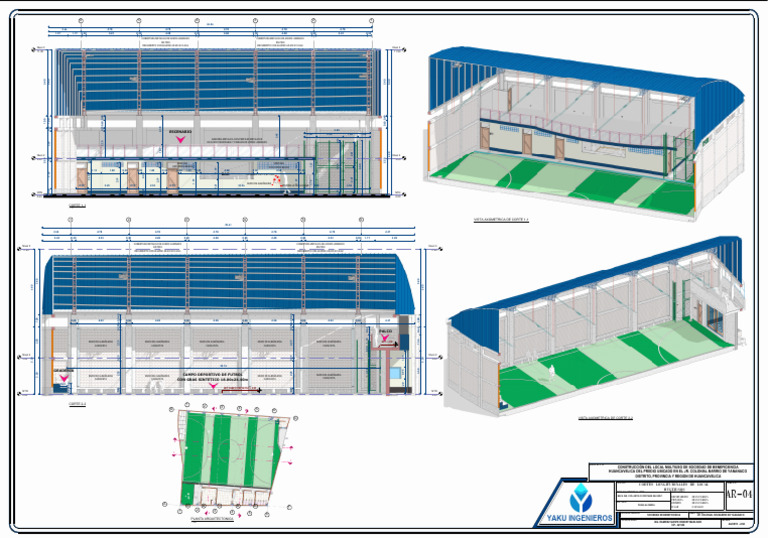 Ar-04-Cortes Longitudinales de Local Multiusos | PDF