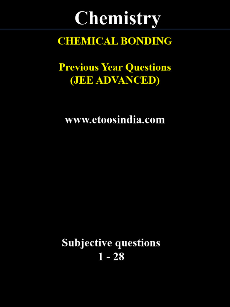 Jee Advanced | PDF | Chemical Bond | Chemical Polarity