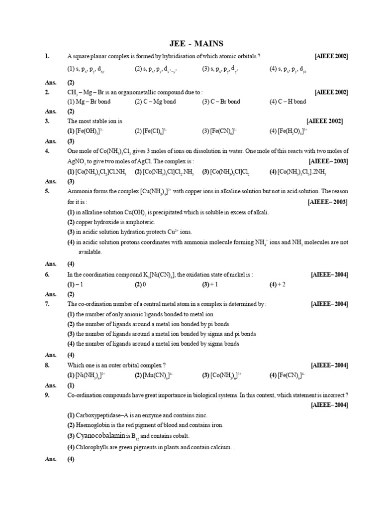 Coordination Compound | PDF | Coordination Complex | Hydroxide