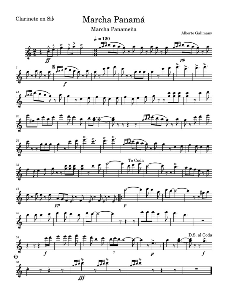 Marcha Panama Eduardo Maduro y Alberto Galimany Marcha Panam-Clarinete ...