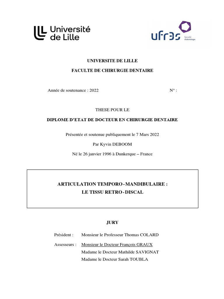 ATM Et Tissu Rétro-Discal | PDF | Dentiste | Articulation (anatomie)