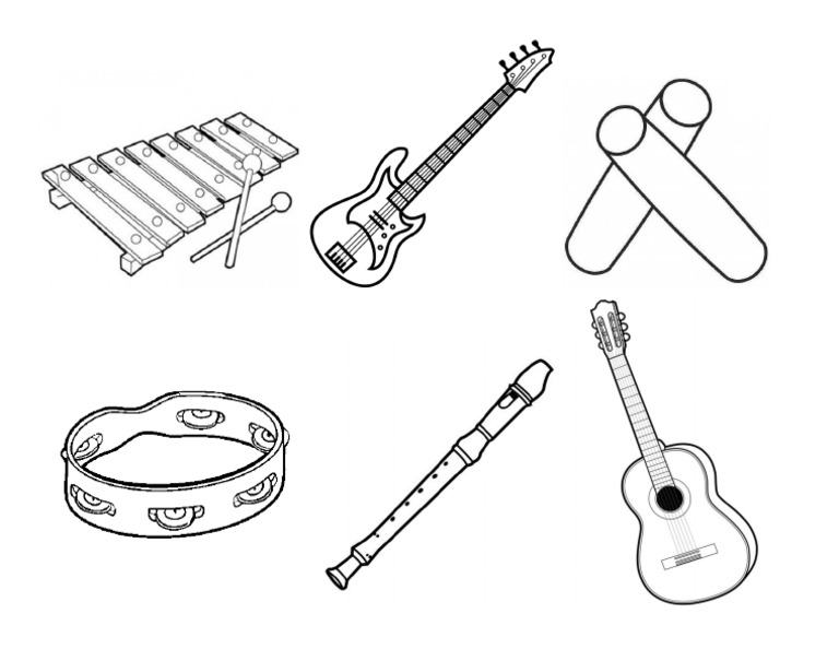 instrumentos para colorear y recortar | PDF