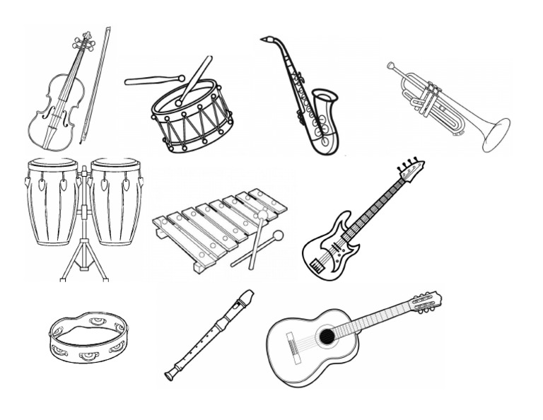 Instrumentos para Colorear Por Familias | PDF