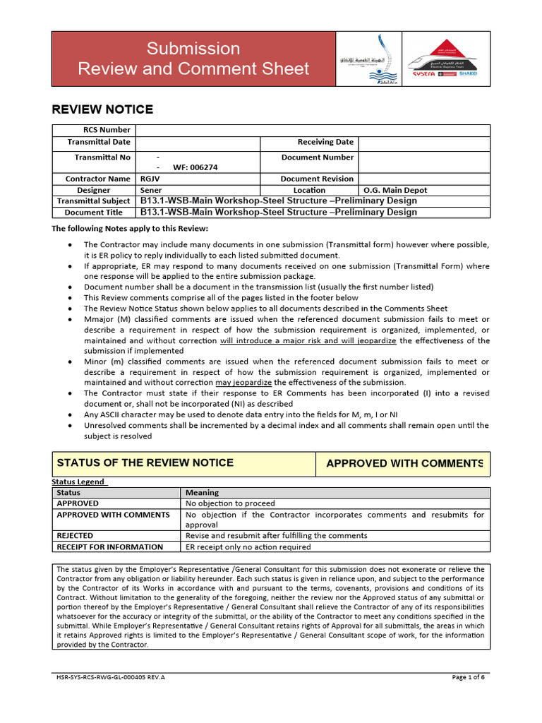RCS - WF-006274 - B13.1-WSB-Main Workshop-Steel Structure Preliminary ...
