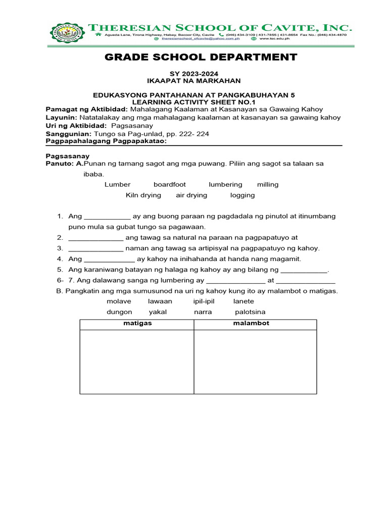 EPP 5 LAS (4th QTR.) | PDF