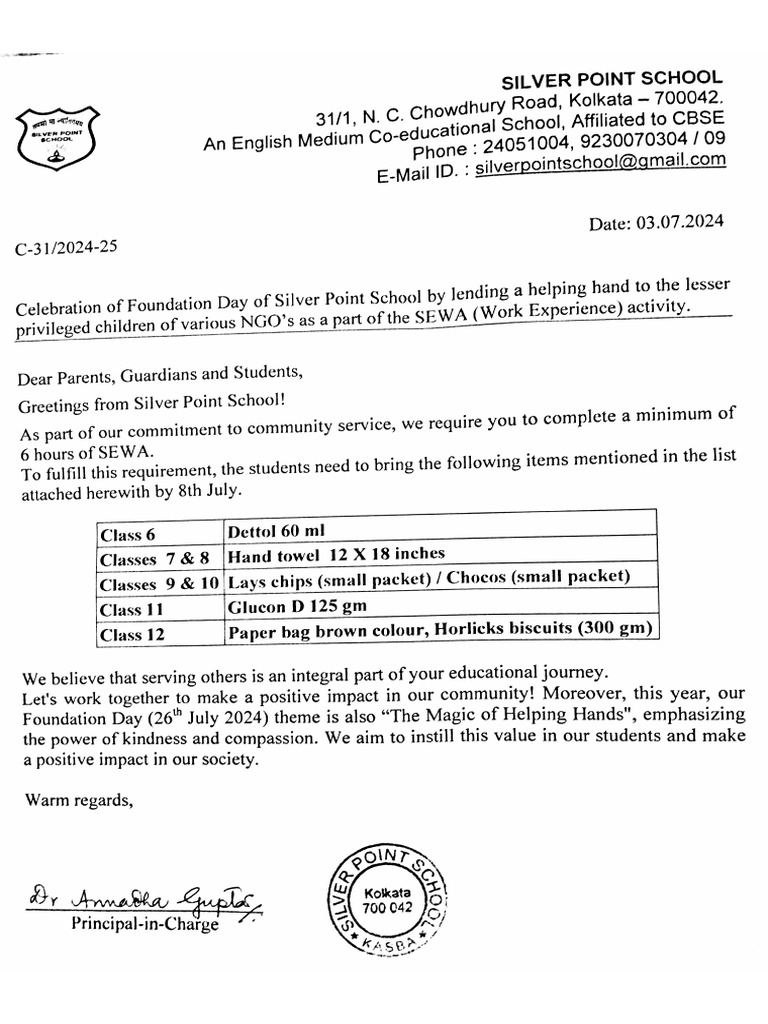 Foundation Day - Helping Hand | PDF