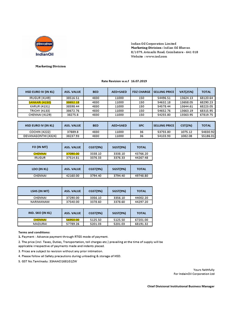 Rate Revision 160719 | PDF | Value Added Tax | Market (Economics)