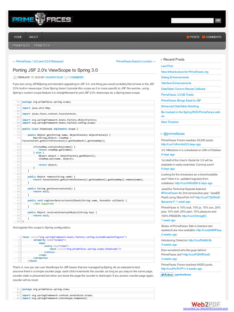 Porting JSF 2 ViewScope To Spring 3 | PDF | Computer Programming ...