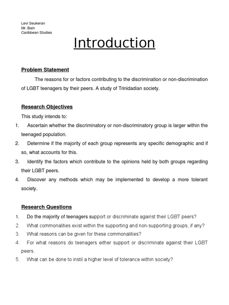 Caribbean IA - Intro and Lit Review | PDF | Homosexuality | Lgbt