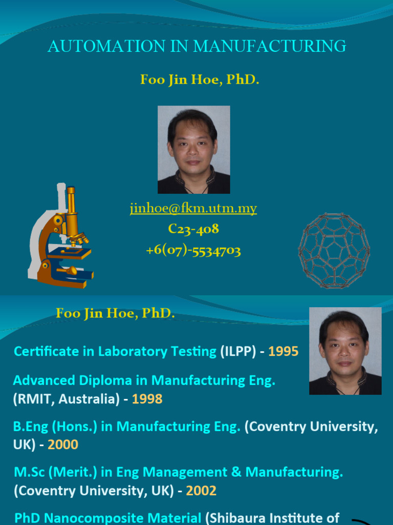 01 Automation In Manufacturing Pdf Automation Manufactured Goods