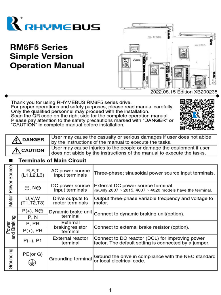 RM6F5 Series Simple Version Operation Manual | PDF | Electric Power | Computer Engineering
