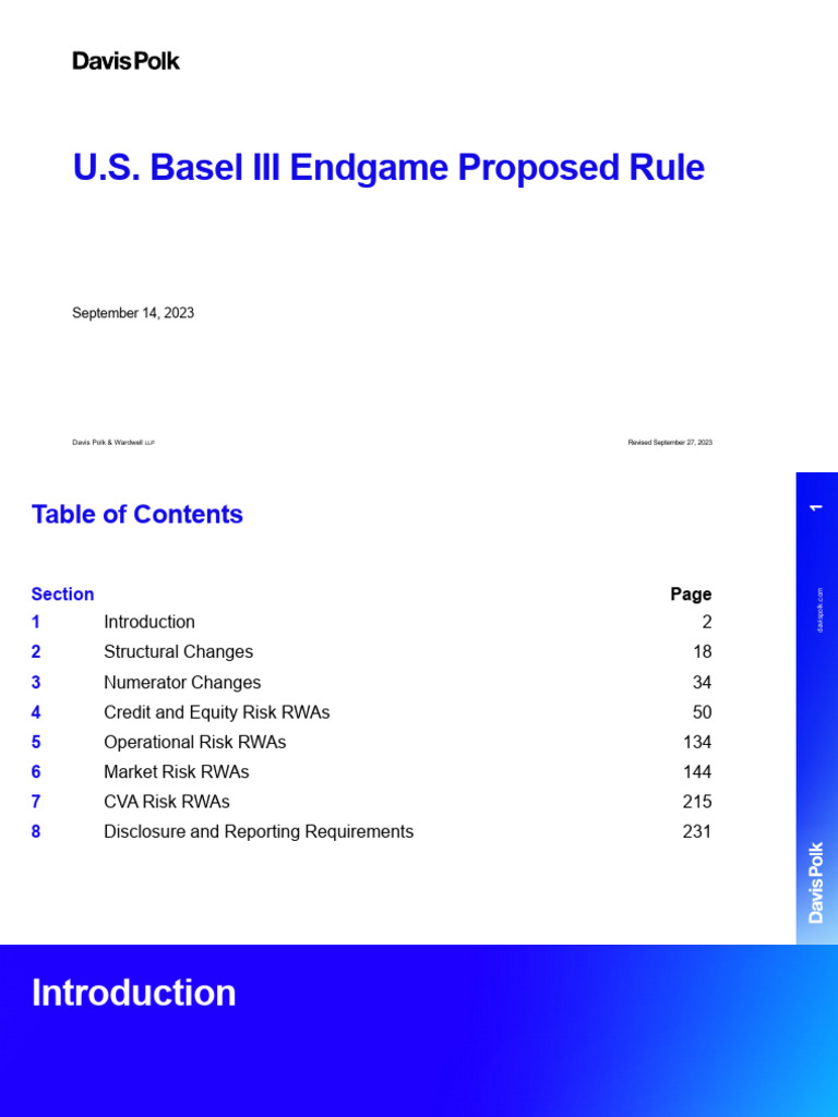 Us Basel III Endgame Proposed Rule | PDF | Basel Iii | Capital Requirement