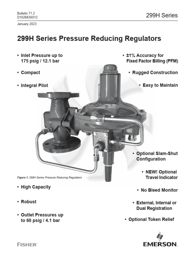 Data Sheets 299h Series Pressure Reducing Regulators Bulletin Fisher en en 6106240 | PDF | Valve ...