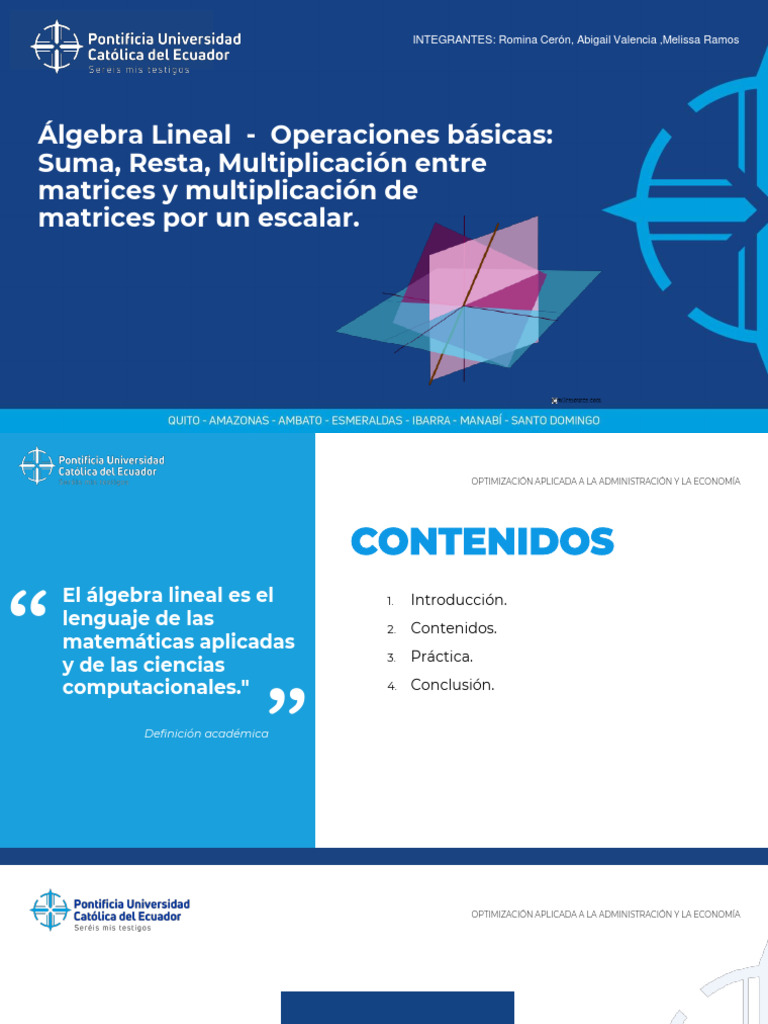 Reto 2c Presentación | PDF | Matriz (Matemáticas) | Álgebra lineal