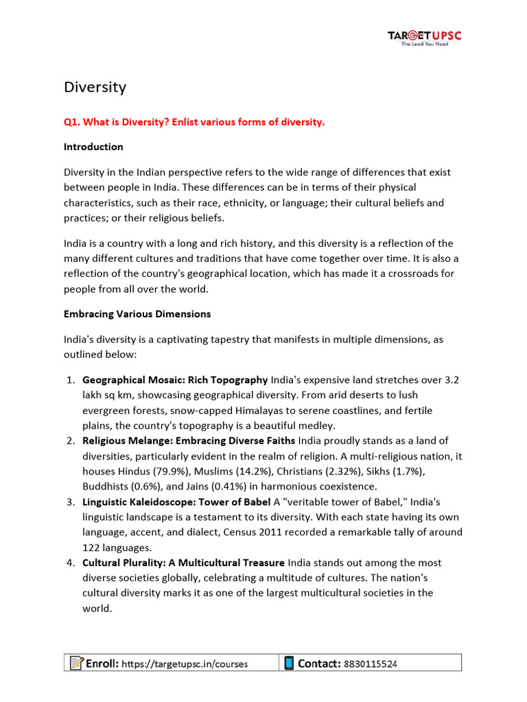Tribal Diversity in India | PDF | Multiculturalism | Social Capital