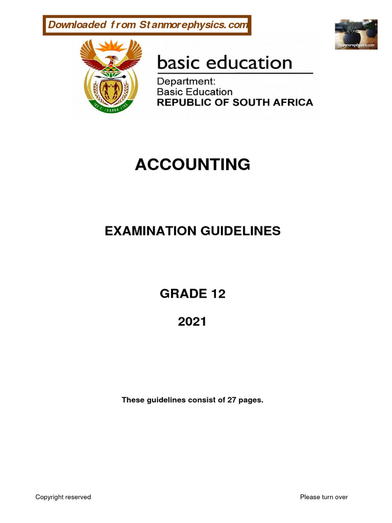 Accounting GR 12 Exam Guidelines 2021 Eng | PDF | Dividend | Debits And ...