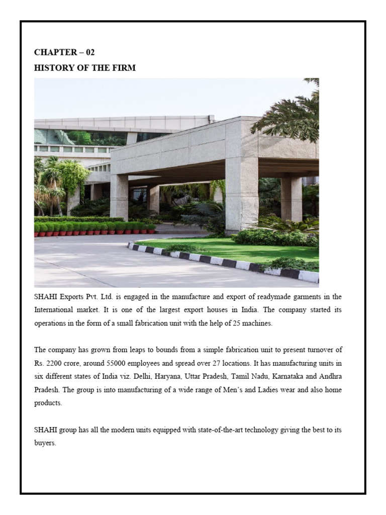 SHAHI Exports PVT Internship | PDF | Human Resources | Expert