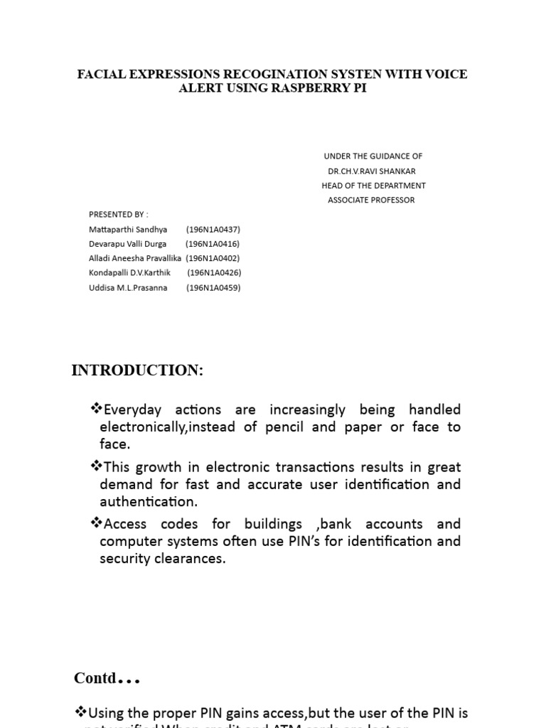 Facial Expressions Recogination Systen With Voice Alert Using | PDF ...