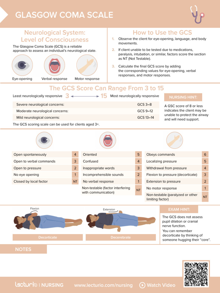 Nursing CS Glasgow-Coma-Scale 08 | PDF | Nervous System | Medicine