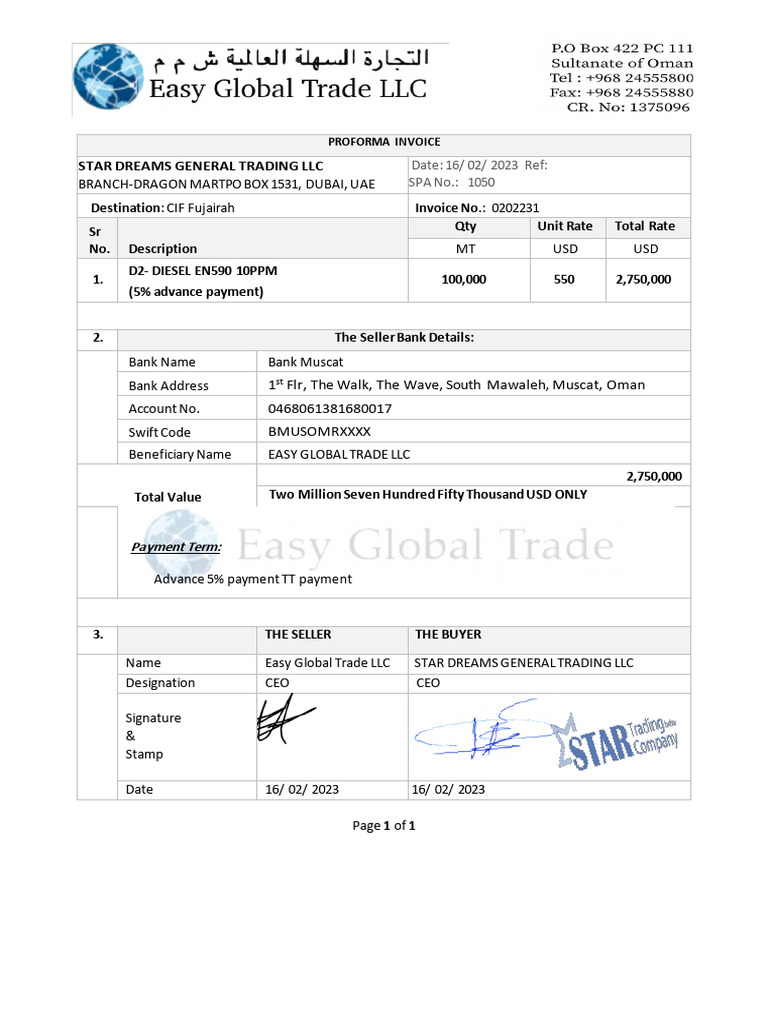Star Dreams General Trading LLC - Invoice | PDF | Finance & Money ...