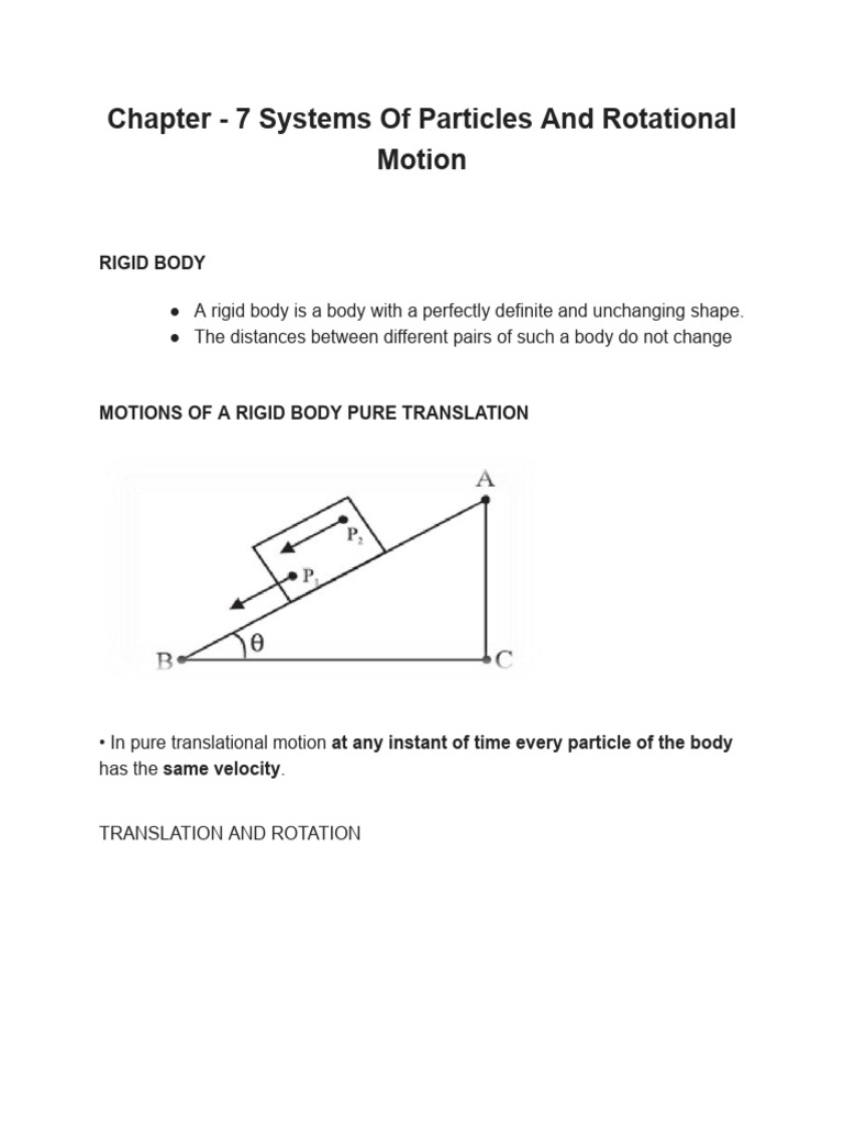 Rotation Motion Ncert Notes | PDF | Rotation Around A Fixed Axis | Torque