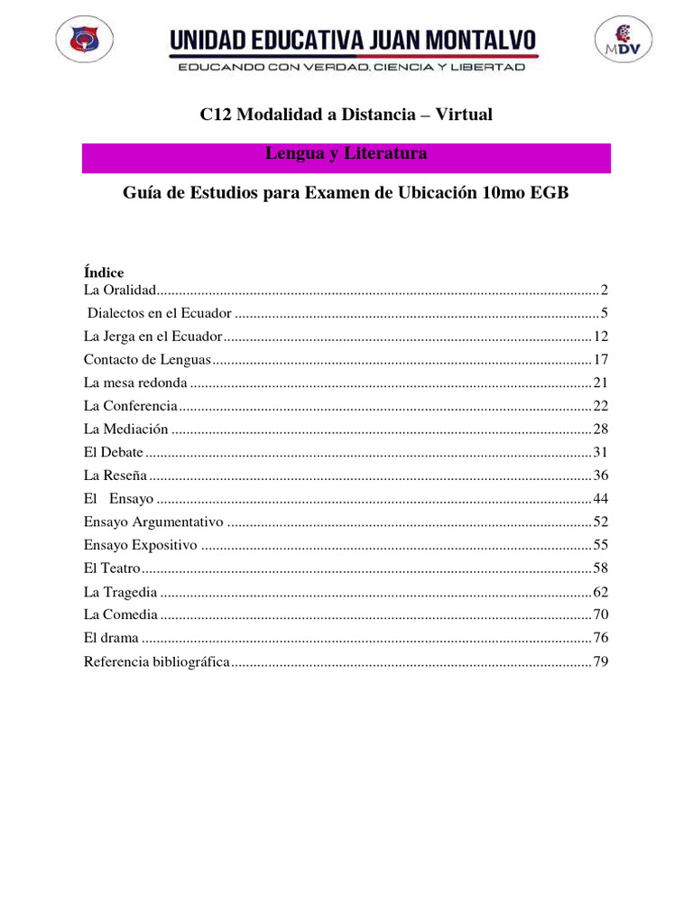 Guia-de-Estudios-C12-Lengua-y-Literatura-10mo-EGB | Descargar gratis PDF | Multilingüismo ...