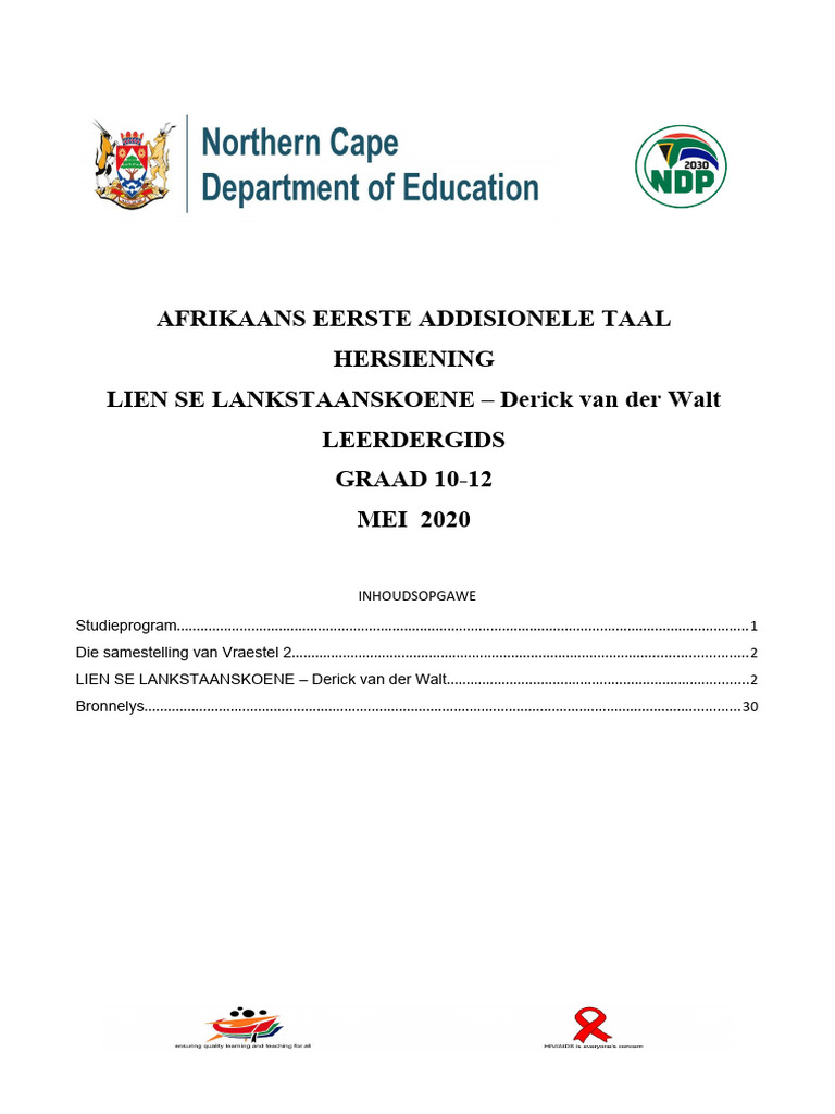 AFRIKAANS FAL Lien 2020 MEMO | PDF