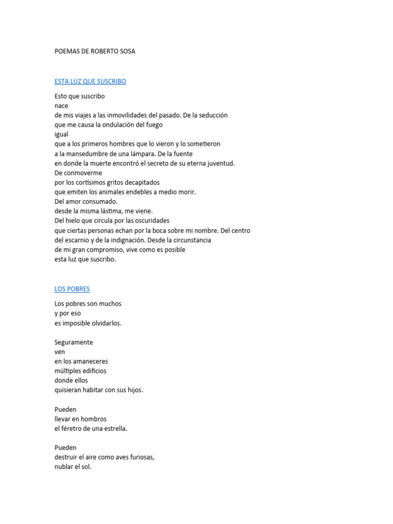 Poemas de Roberto Sosa | PDF