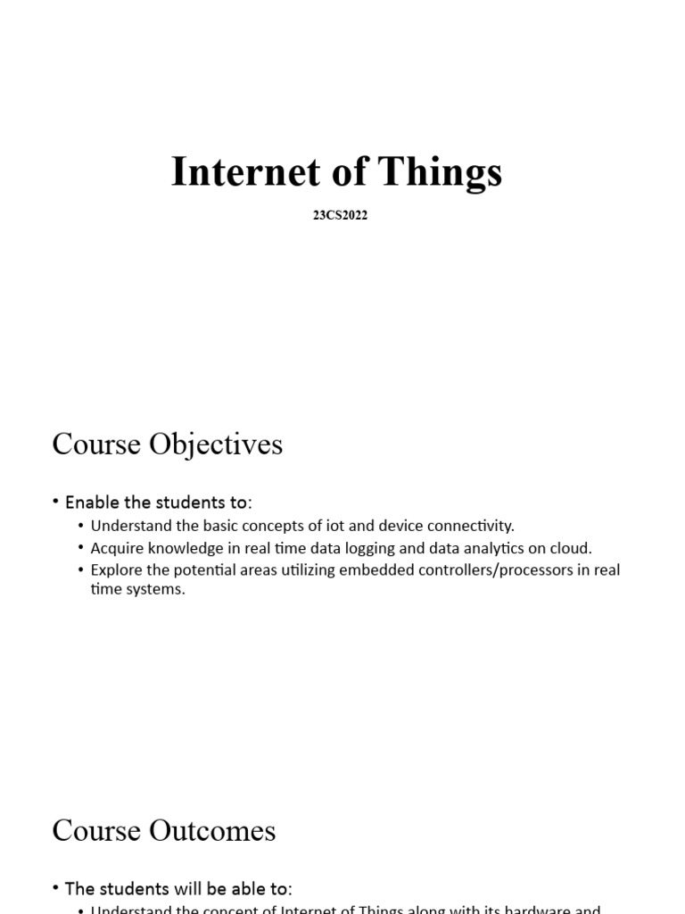 Iot Intro | PDF | Internet Of Things | Information And Communications Technology
