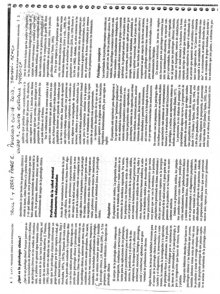 Trull y Phares. Qu+ - Es La Psicolog+-Ía Cl+-Ínica | PDF