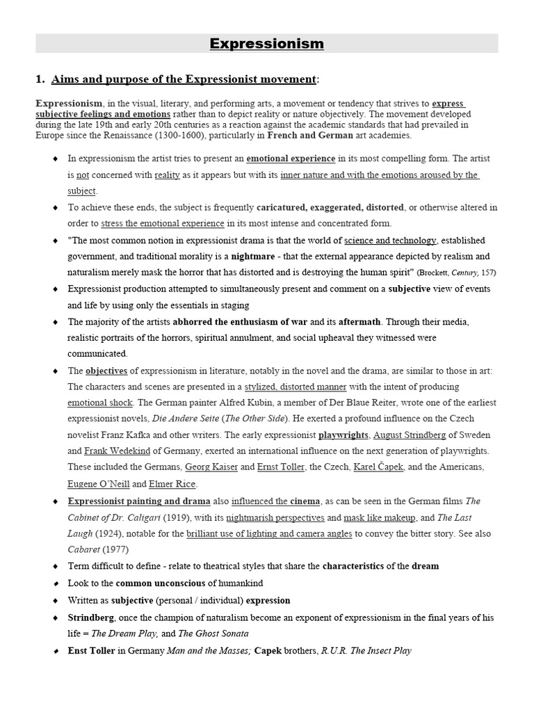 Expressionism | PDF | Expressionism | The Arts