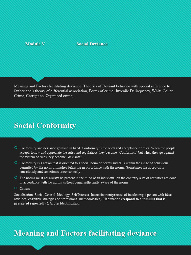 Module V | PDF | Deviance (Sociology) | Crimes