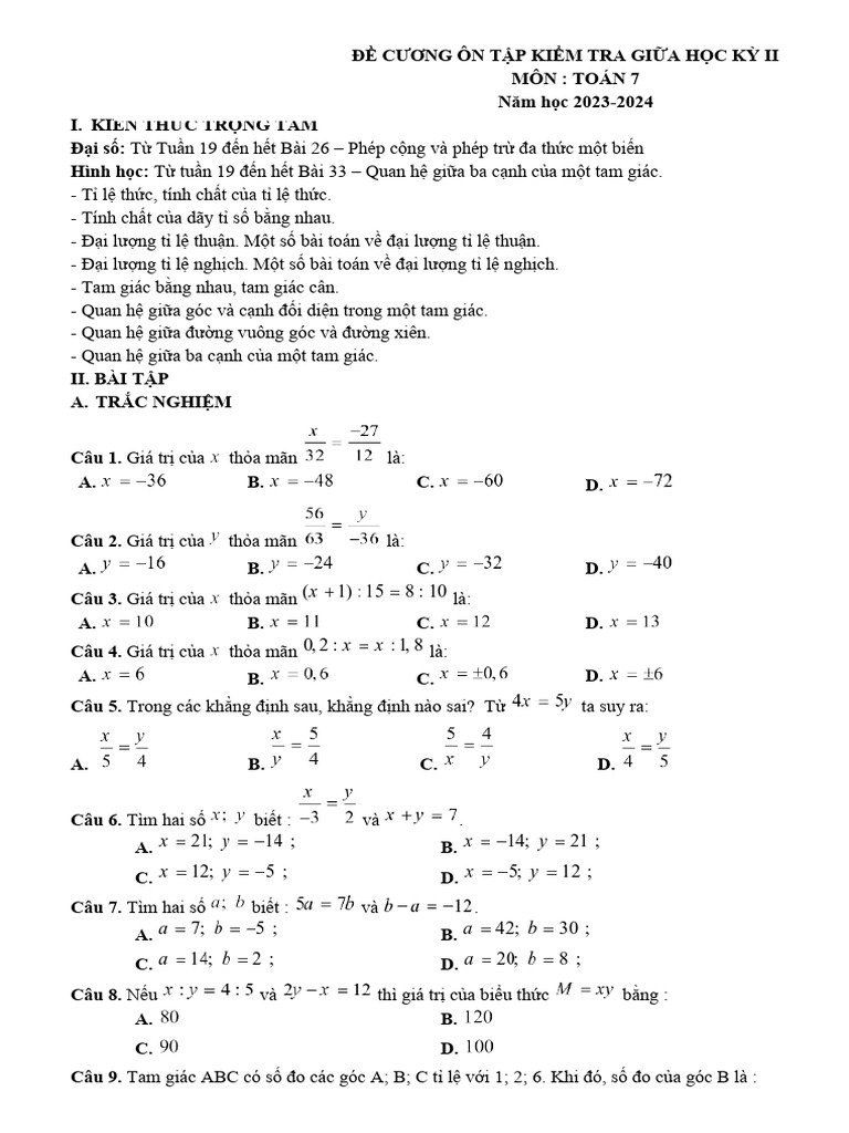 ĐC Hkii L P 7 (23-24) | PDF